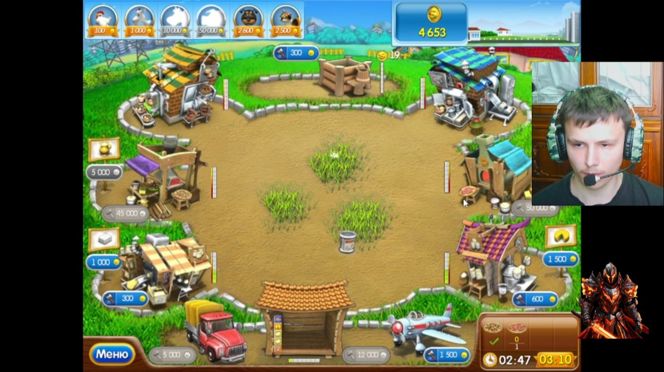 прошёл 4 ур. на золото 1 очень сложный кошмар в весёлый фермы 2 печём пиццу. 19 серия.