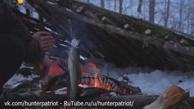 🌨️ 2-дневный одиночный поход в сильный снегопад без горячей палатки с поеданием дикой форели🧔🏻🌬️