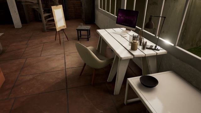 Laboratory interior-studio in loft style