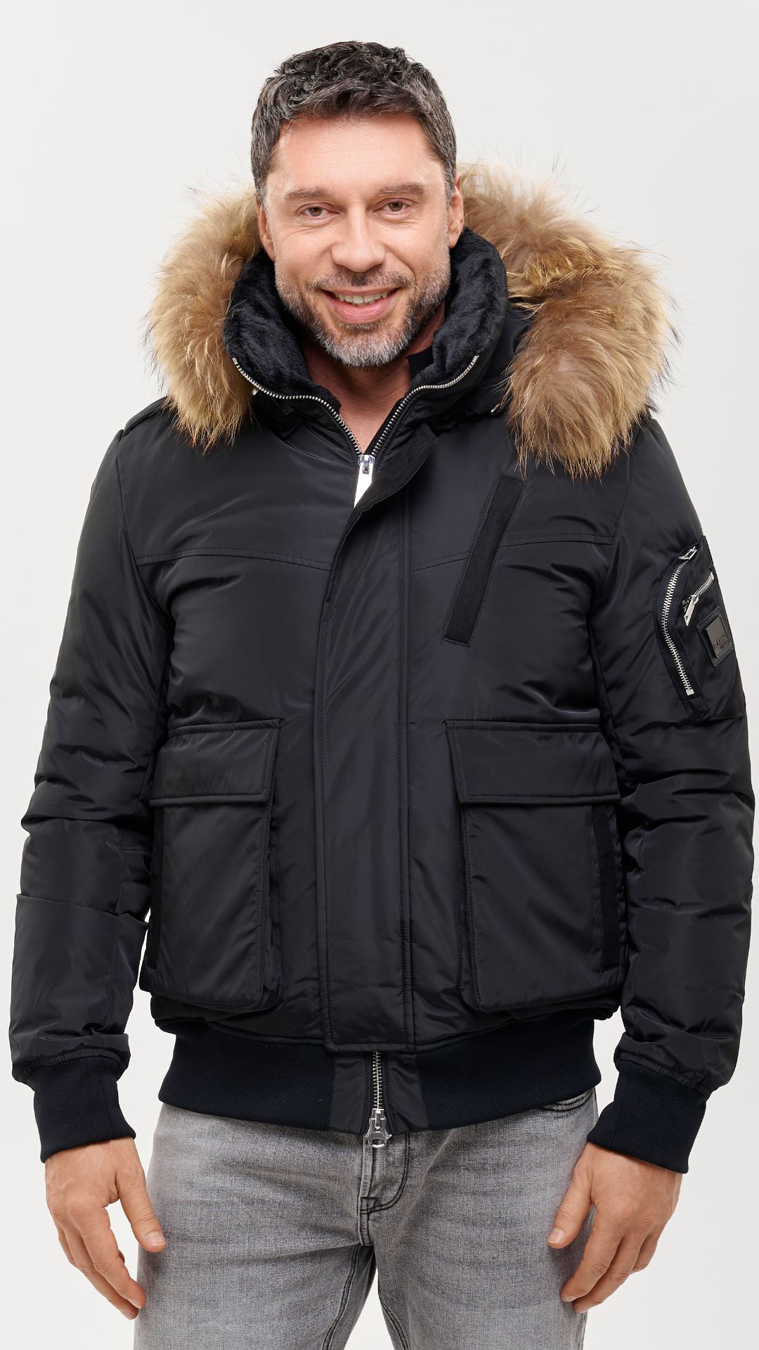 Бомбер зимний SCANNDI DM19029 (черный)