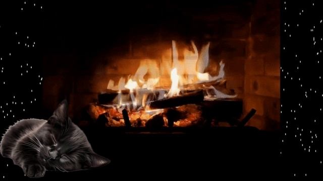 С теплом у камина. Потрескивание огня в камине и звуки метели