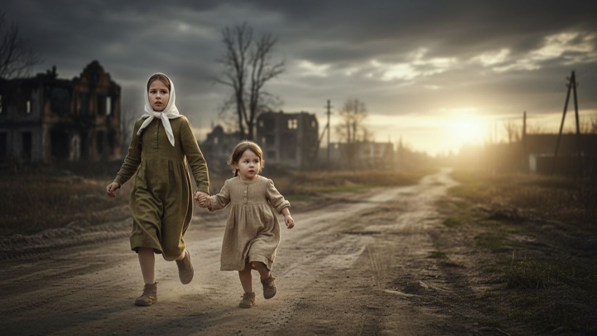 Две сестры бежали от войны. Автор: Сергей Сухонин. Читает: Арина Коноваленко, 7 лет