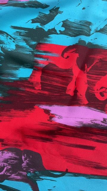 Шёлковый крепдешин "слоны" SE-0427