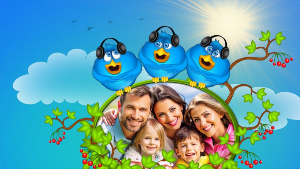 "Голубые птички".  Фотозаменяемый проект для Proshow Producer