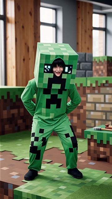 Косплей ребёнка на игру Майнкрафт # 1