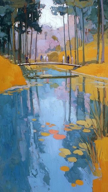 Мост через пруд (картина #1078) / Арт-студия Нормова