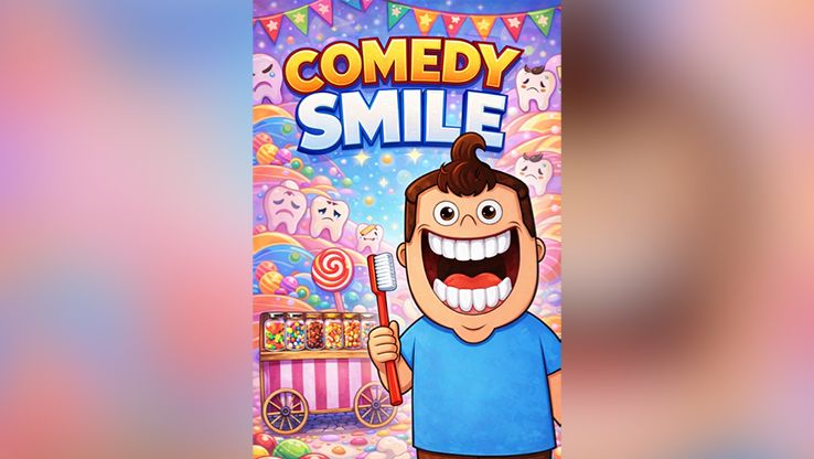 Веселая улыбка. трюк для детей.