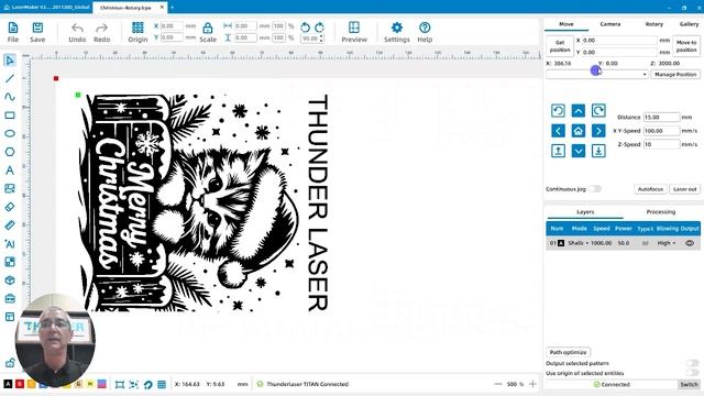 Как настроить вращатель с патроном на СО2 лазерном станке Thunder Laser Titan: пошаговое руководство