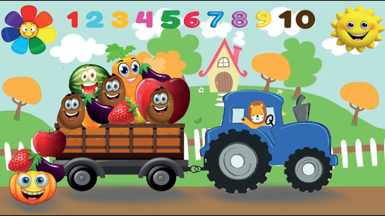 Синий Трактар Мультфильм для детей учимся считать до 10