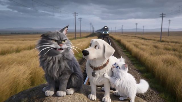 Хвостатые в электричке.Тише, неженка! Слышите? Это гул металла.