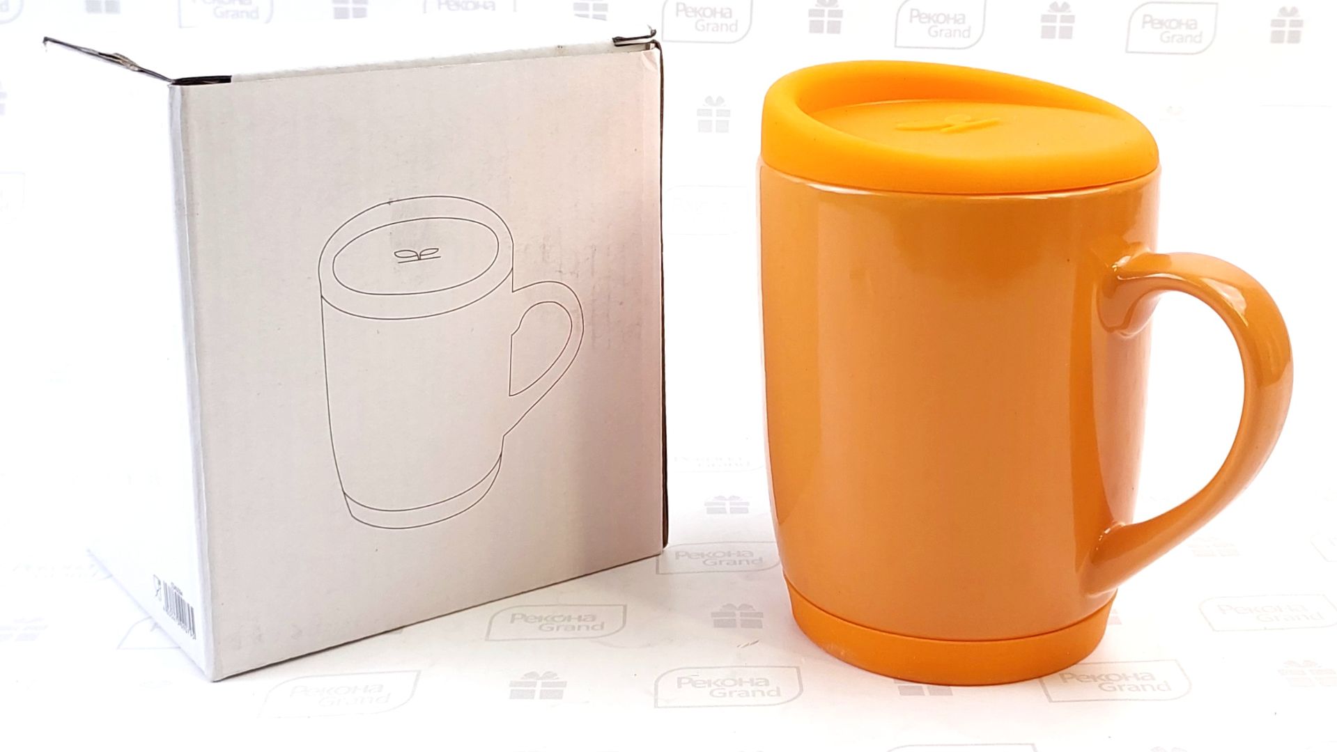 Керамическая кружка EASY DAY оранжевая в коробке