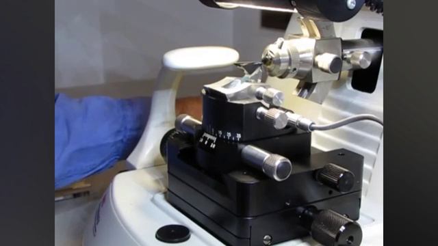 ультрамикротомия нарезание образца на ультратонкие срезы 50-90 нанометров на сеточки для электр. мик