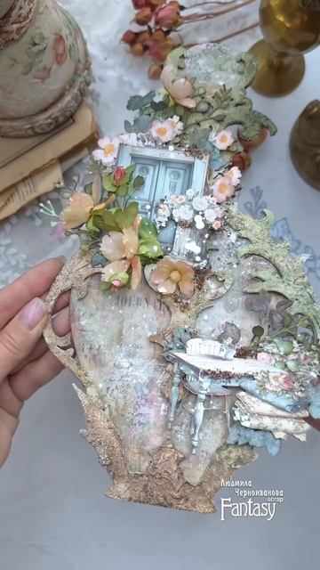 Обзор Винтажный фонарик с романтическим настроением от дизайнера FantasyScrap Людмилы Черноивановой
