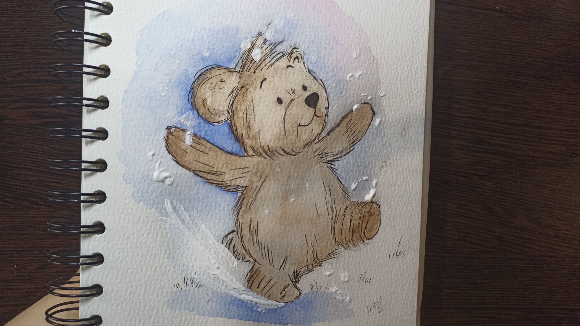 Рисунок акварелью / Медвежонок