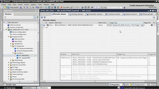 15. обработка аварийных сигналов, создание текстов для аварийных сигналов