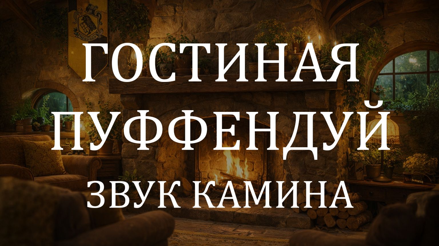 Звук камина 10 часов 🦡 Гостиная Пуффендуя | Уют для сна, отдыха и настольных игр