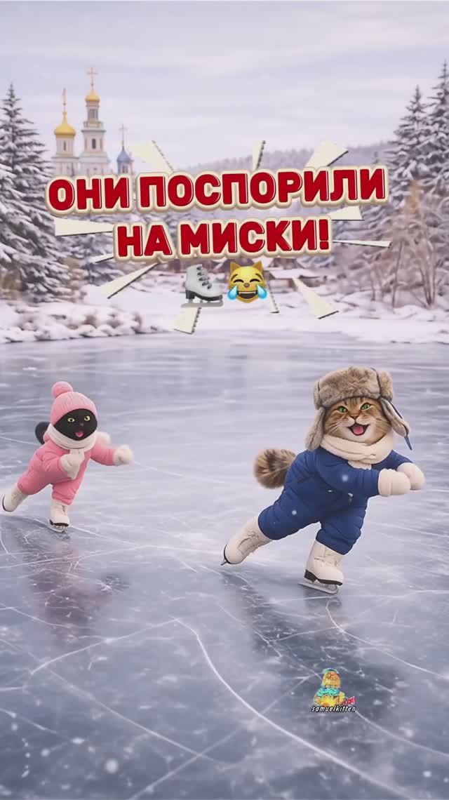 А кто в вашем доме главный по мискам?😸 #котики #юмор #зима