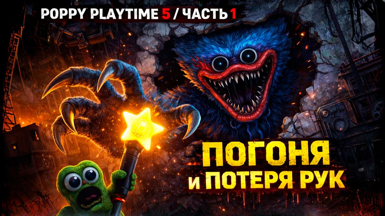 🏃 POPPY PLAYTIME 5 — ЧАСТЬ 1: ХАГГИ ОТОРВАЛ МНЕ РУКИ! Погоня, Гиблет и живой фонарик