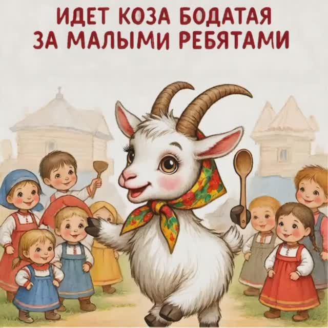 Потешки  "Идет Коза рогатая (бодатая)..." для самых маленьких