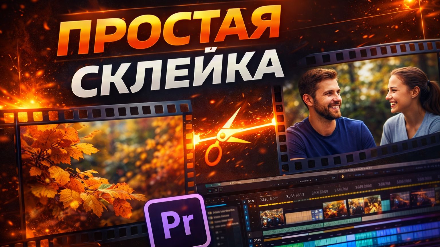 Простая склейка  в Adobe Premiere Pro.
