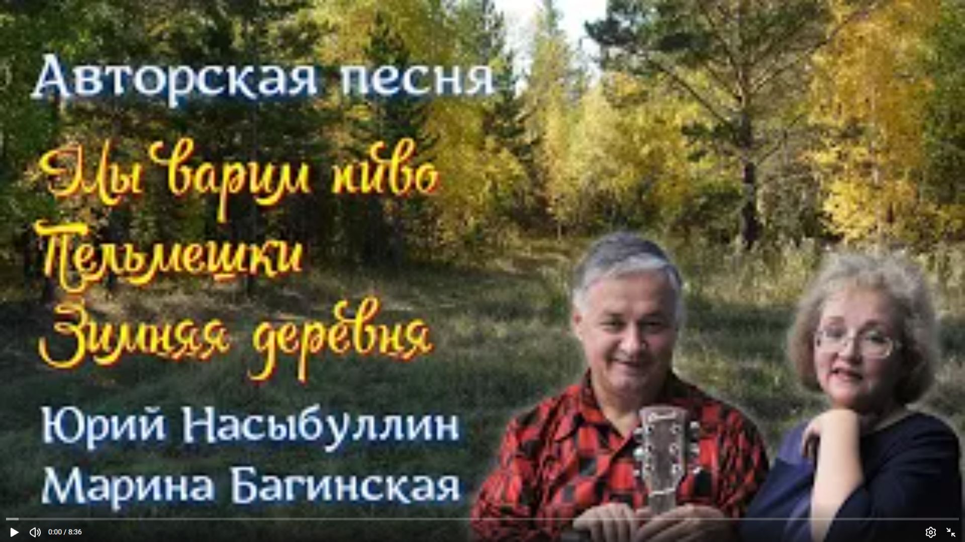 Авторские песни _Мы варим пиво_, _Пельмешки_, _Зимняя деревня_ Ю.Насыбуллин и М.Багинская