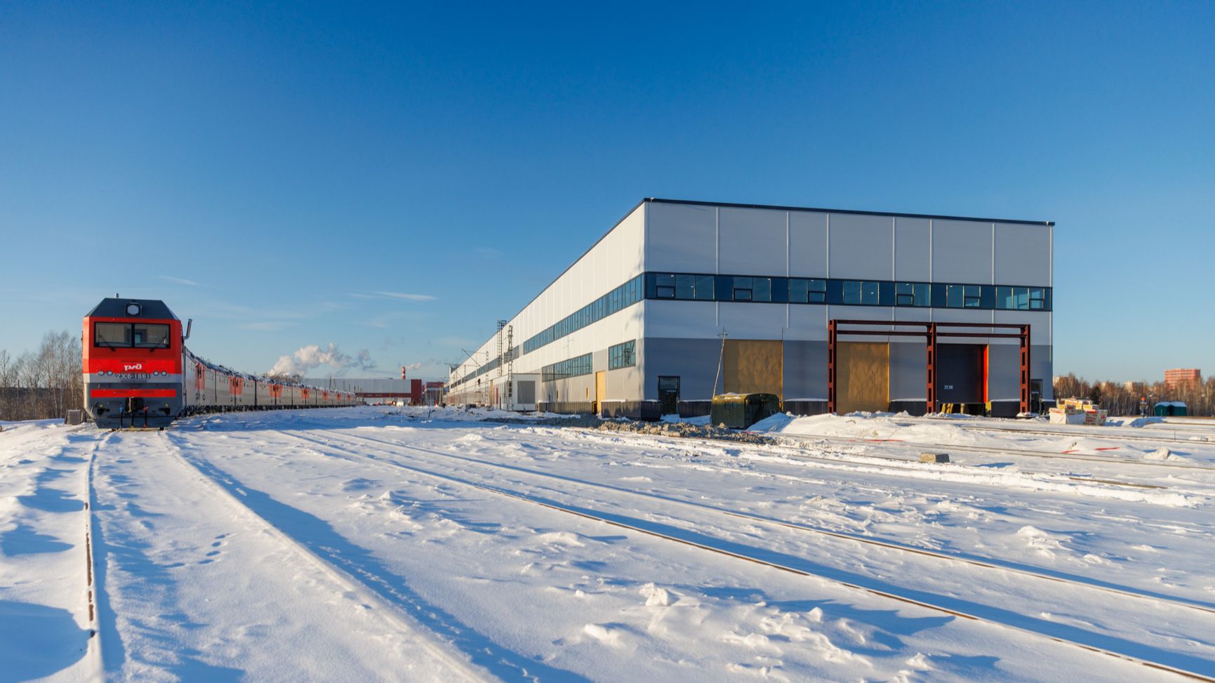 Ход строительства комплекса по производству высокоскоростных поездов, февраль-2026