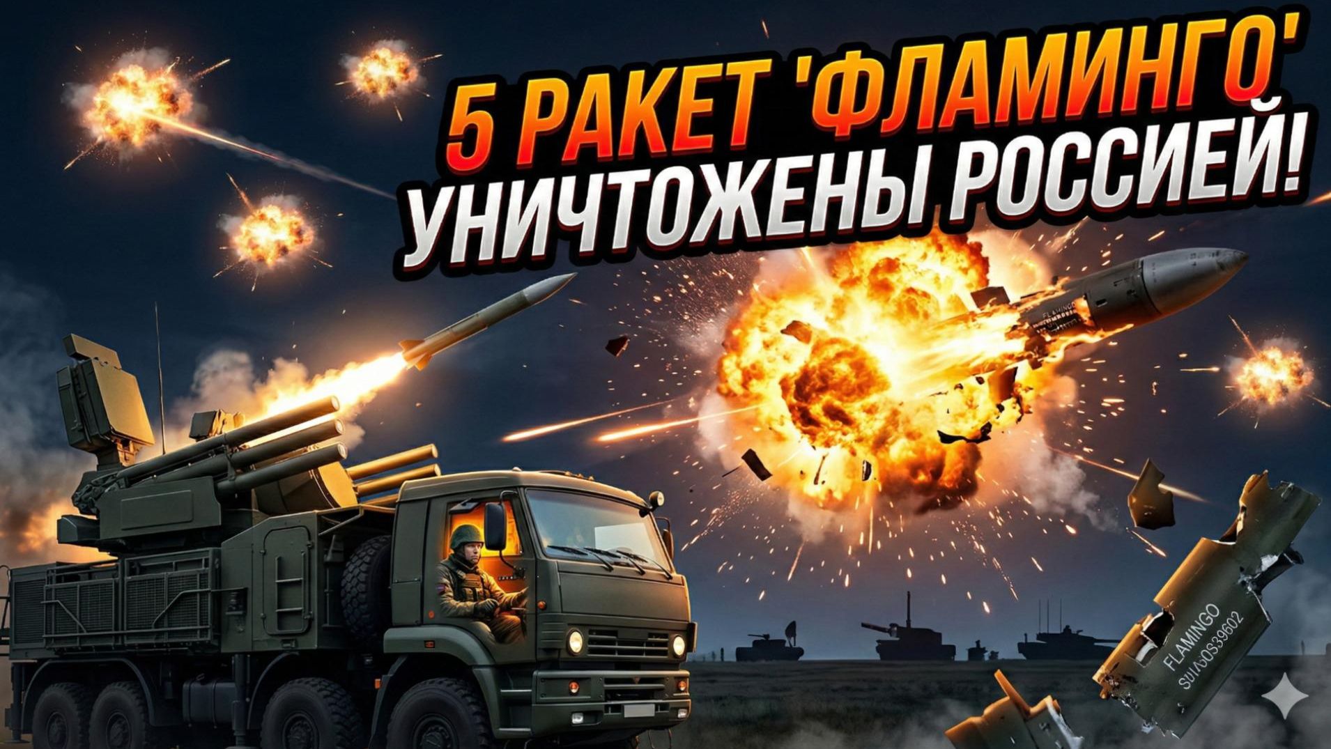 🔥 «Пекло в небе»: Россия сбила 5 ракет «Фламинго» одним залпом ПВО