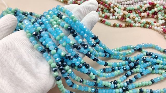 Стеклянные бусины рондели Микс 6х5мм