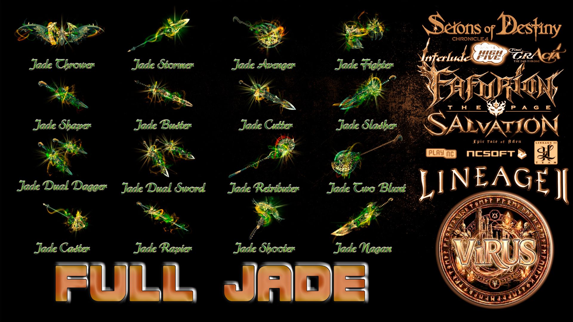Full Set of Jade Weapons. LINEAGE II. Any Chronicles ◄√i®uS►