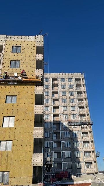 Началась облицовка фасадов в ЖК Статный, Казань