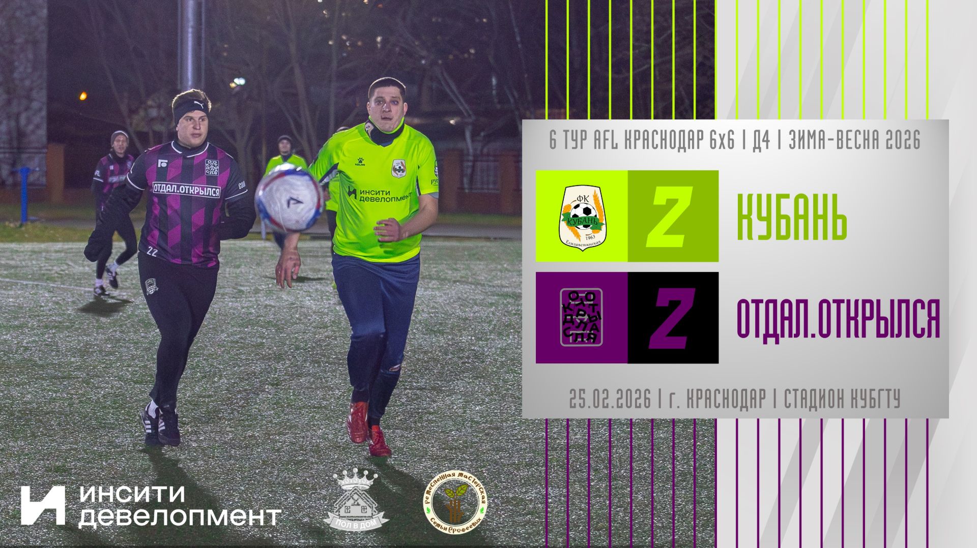 Кубань - Отдал.Открылся | 25.02.2026 | Обзор матча