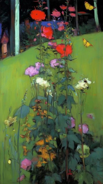 Садовые цветы (картина #1080) / Арт-студия Нормова