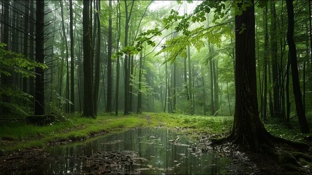 Природные Звуки: Дождь и Птицы в Лесу – Расслабление – 1 час