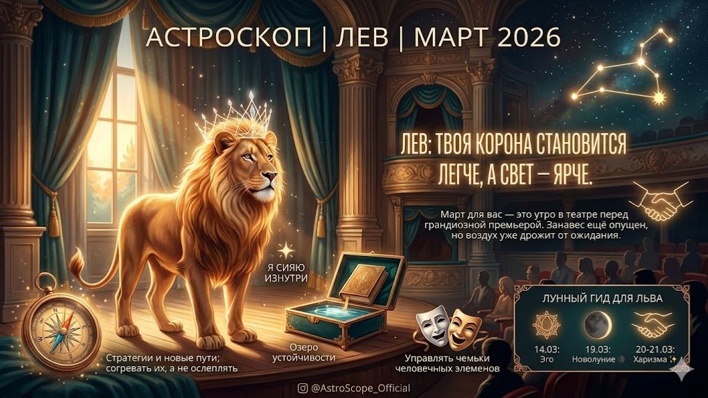 ЛЕВ — Гороскоп на март 2026: Как стать солнцем для самого себя?