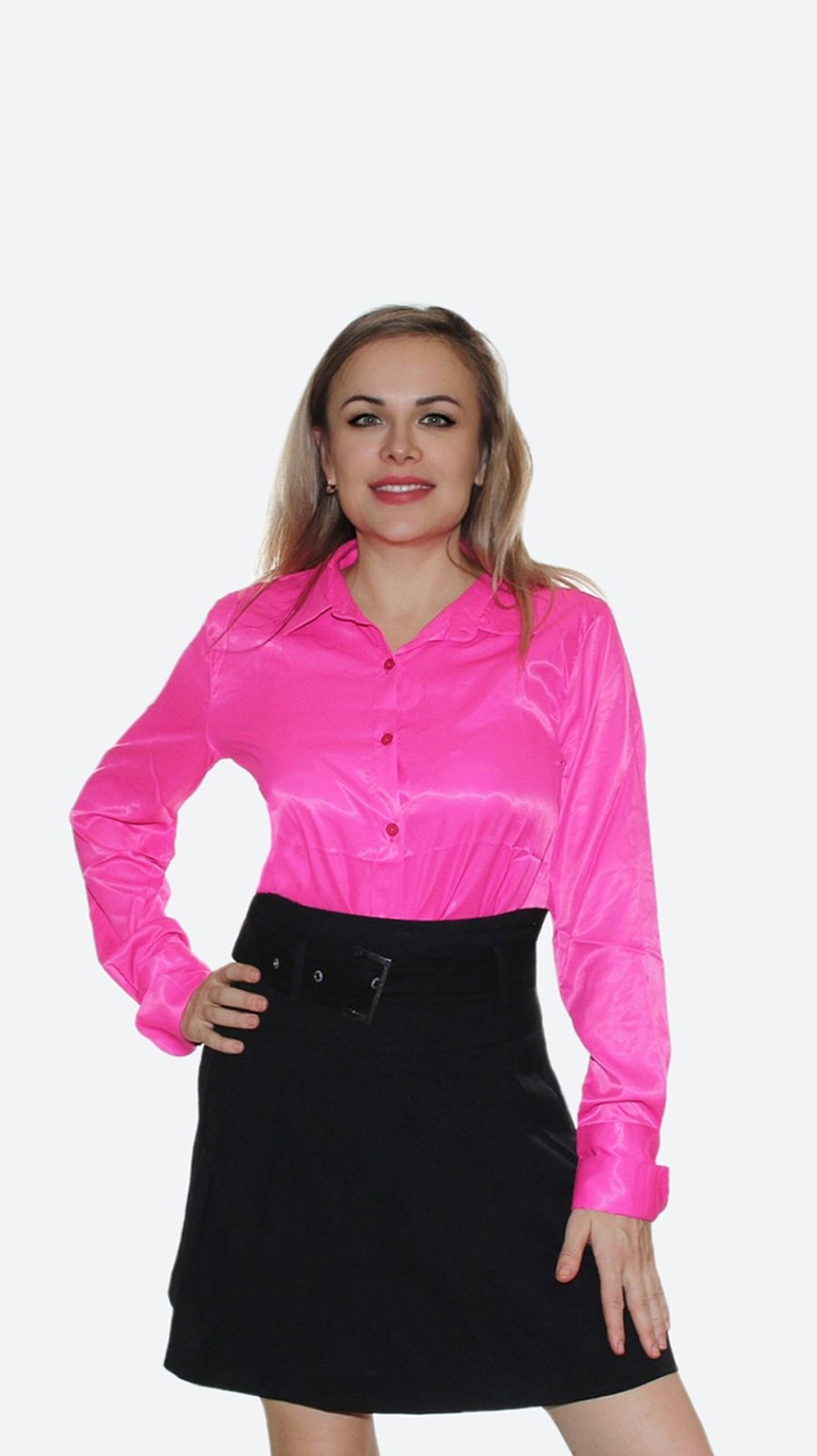 Женская смарт-кэжуал рубашка "Розовый шик"