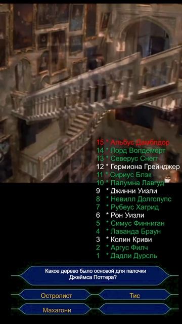 Кто ты в "Гарри Поттер и Философский камень"  вопрос № 15