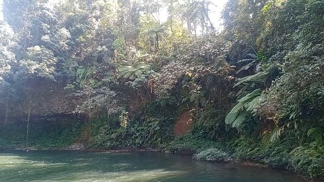 Водопад Cham Pee Waterfall вид с пляжа. Паксе (Pakse). Лаос. Январь 2026.
