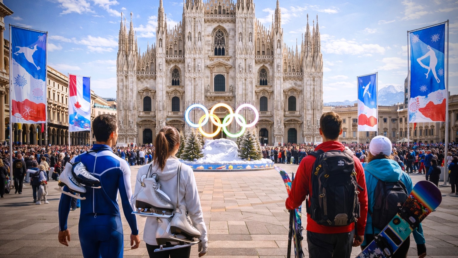 ⭐ Милан прогулка по городу | Олимпийская атмосфера 2026 | Европейские прогулки| Италия 4K