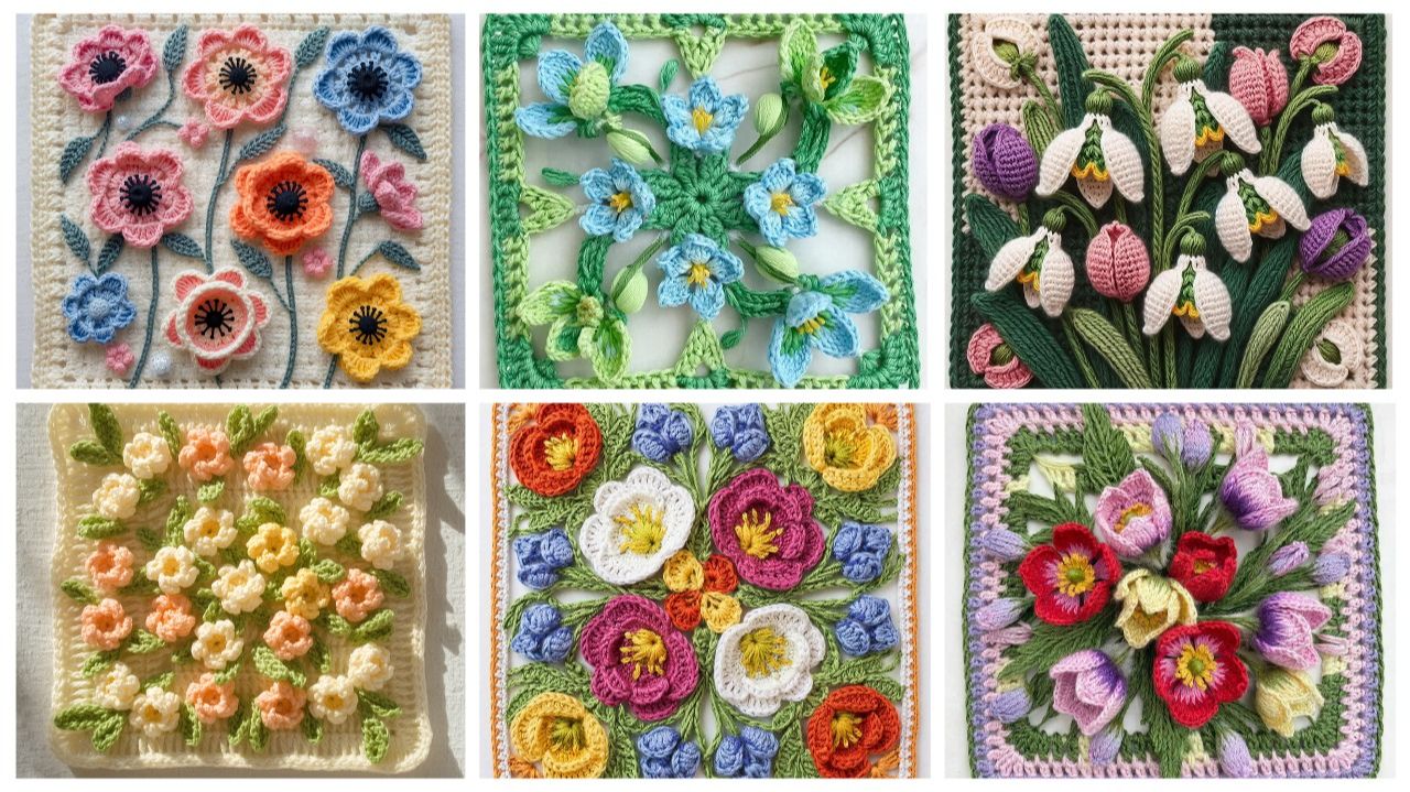 🌷🪻🌷Уютная весна: "Цветущий сад" квадратными мотивами (подборка №24)🌷🪻🌷