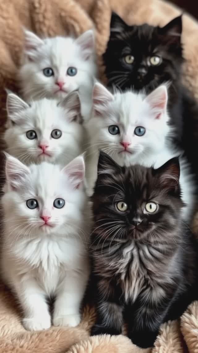 Милые котята: 😍 #кот #котенок #спасибо #ЧерныйИлиБелый