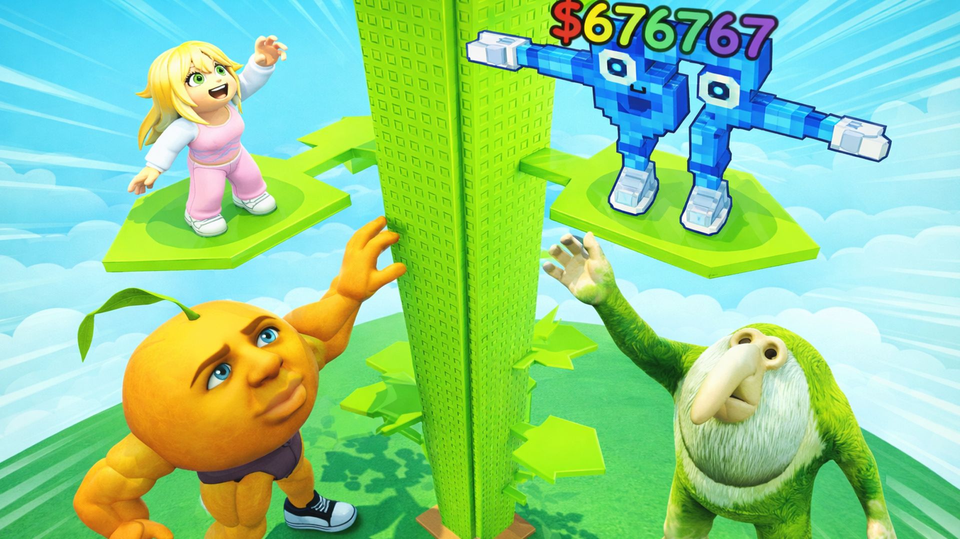 из НУБА в ПРО 🚀 ЗАЛЕЗАЮ на БОБОВЫЙ СТЕБЕЛЬ чтобы СПАСТИ брейнротов в Роблокс | БлокиТоки