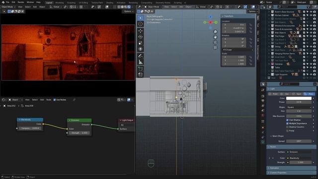 Stylized Kitchen Course in Blender p165 SK_S5_C03 Portal & Ceiling Fill Lights