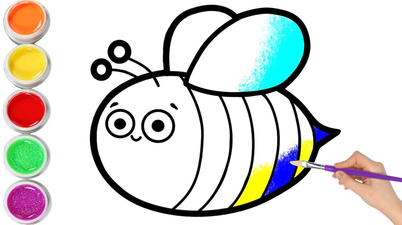мультик для детей-Как нарисовать ПЧЕЛУ для детей/Рисование ПЧЕЛЫ для детей