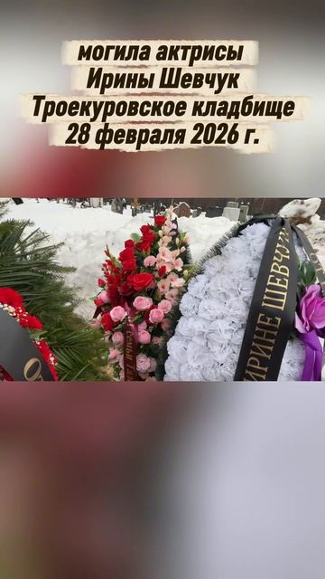 Могила актрисы Ирины Шевчук утопает в цветах / Троекуровское кладбище 28 февраля 2026