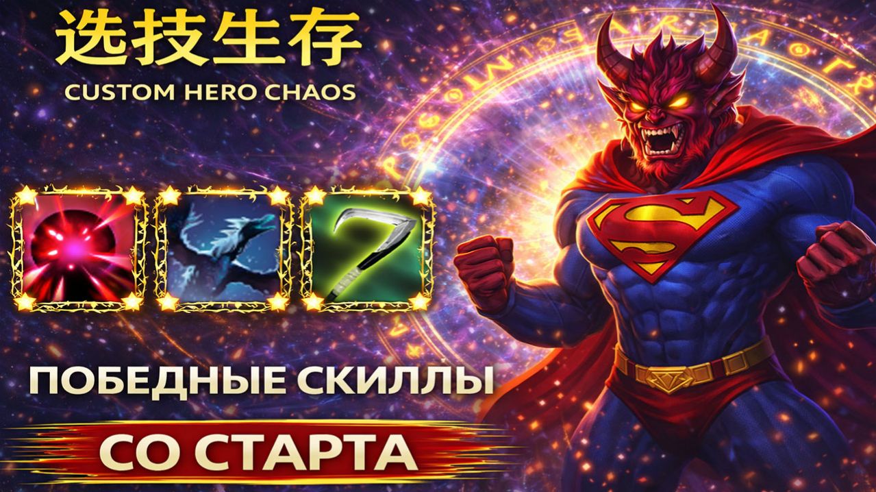 Игра через ваншоты крипов в CUSTOM HERO CHAOS DOTA 2