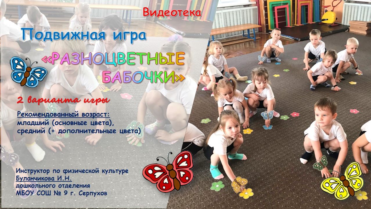 Подвижная игра дидактической направленности "Разноцветные бабочки"