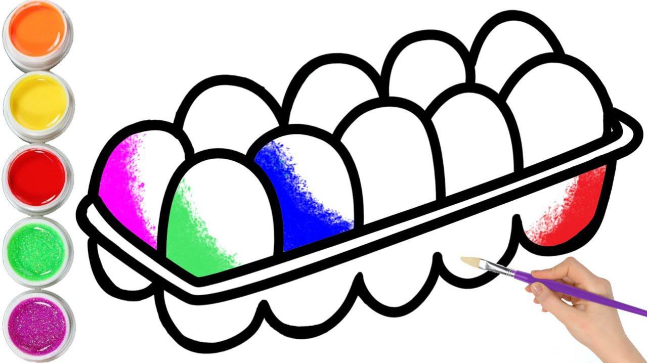 Мультик для детей- Как нарисовать ЯЙЦА для детей/Рисунок ЯИЦ для детей