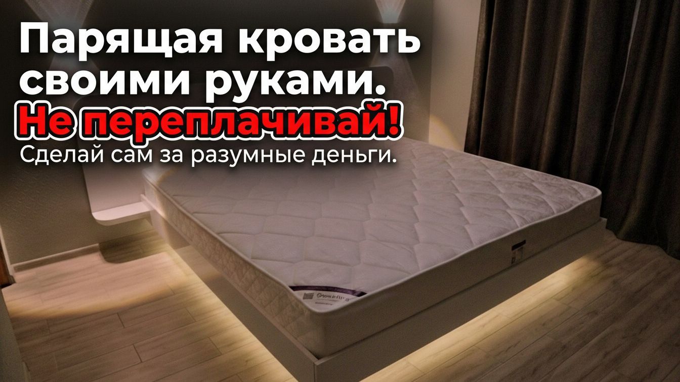 ПАРЯЩАЯ КРОВАТЬ СВОИМИ РУКАМИ: от чертежа до подсветки с датчиком движения