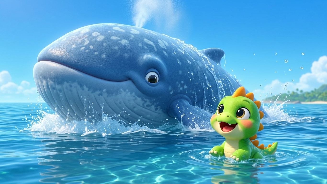 Мультик песенка про кита для малышей | Динозаврик Тоша