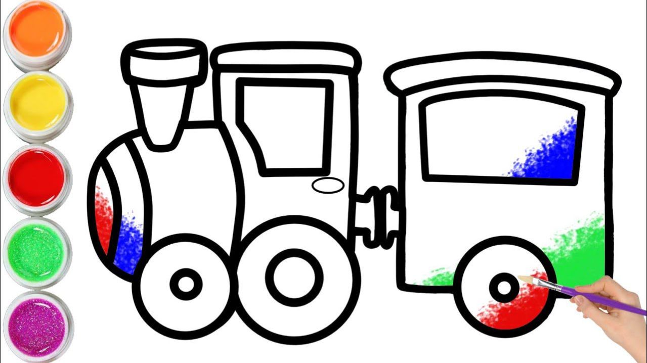 мультик для детей- Как нарисовать ПОЕЗД для детей/Рисование ПОЕЗДА для детей